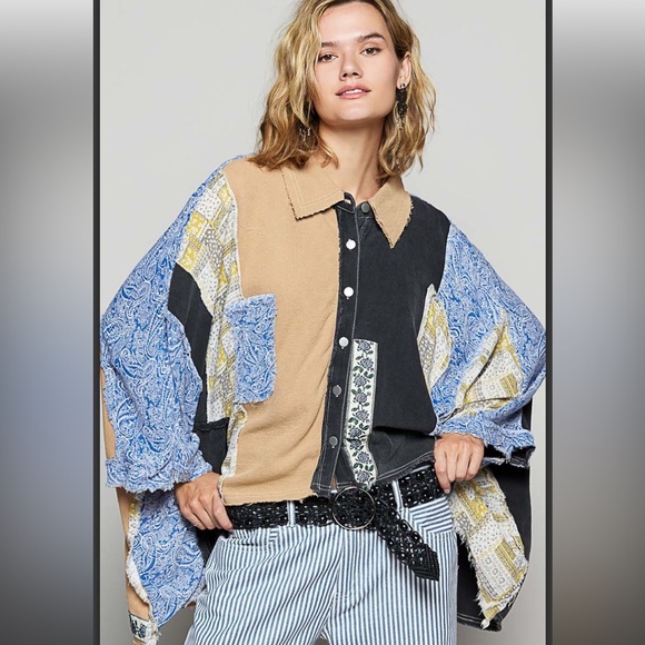 POL | Tops | 8 Pol Oversize Patchwork Top | Poshmark